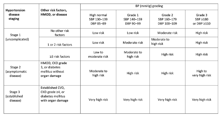 Definition of hypertension and pressure goals during treatment (ESC-ESH ...